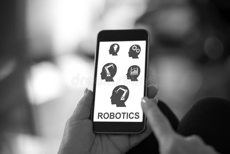 Robotics Concept on a Smartphone Stock Image - Image of business ...