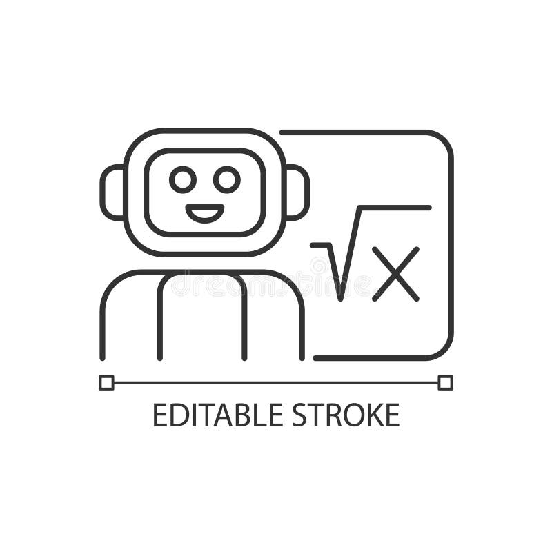 Robotics in Education Linear Icon Stock Vector - Illustration of ...