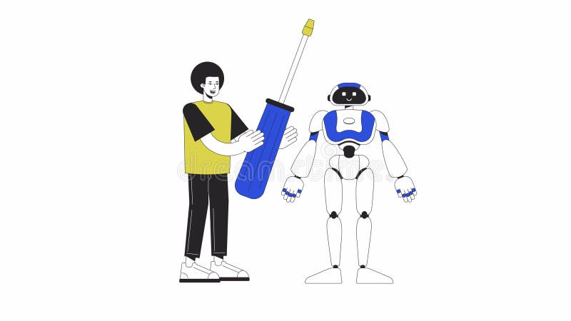 Robotics Engineering Animation Stock Video - Video of engineer, lineart ...