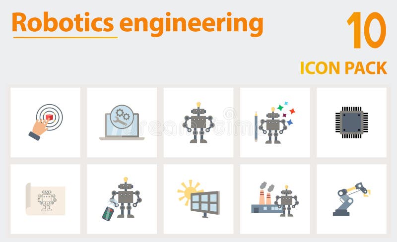 Robotics Engineering Icon Set. Collection of Simple Elements Such As ...