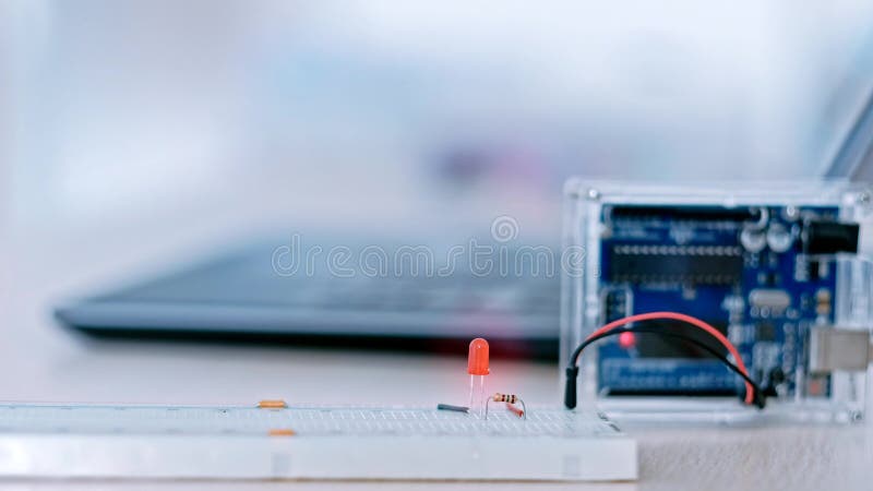 Robotics Engineering Microcontroller Led Flash Stock Video - Video of ...