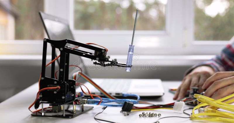 Engineering, Robot Hand and Meeting with Business People Working on Ai, Innovation and ...