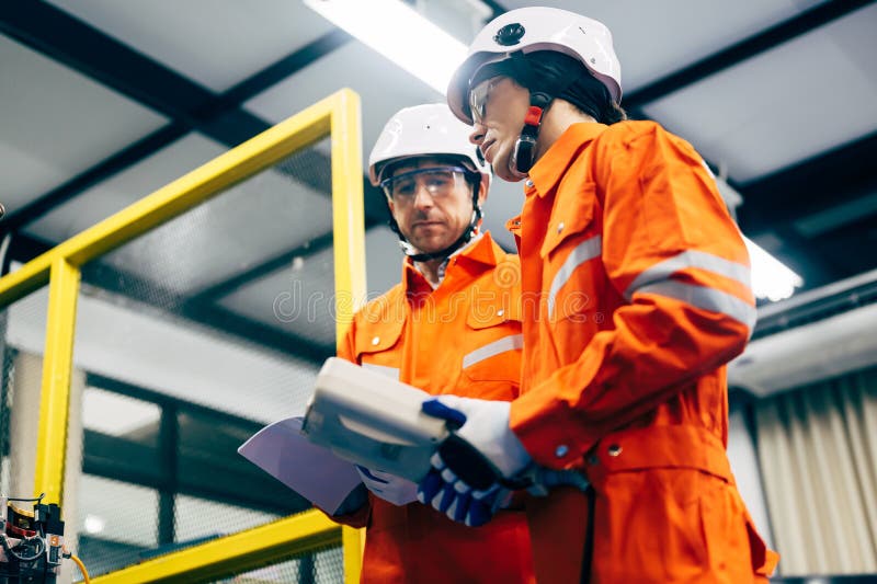 Robotics Engineers Team Discussing and Solving Problems Stock Photo ...