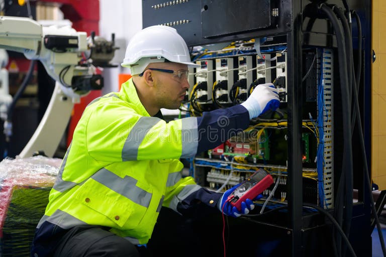 Robotics Engineers Team Discussing and Solving Problems Working Together Stock Image - Image of ...