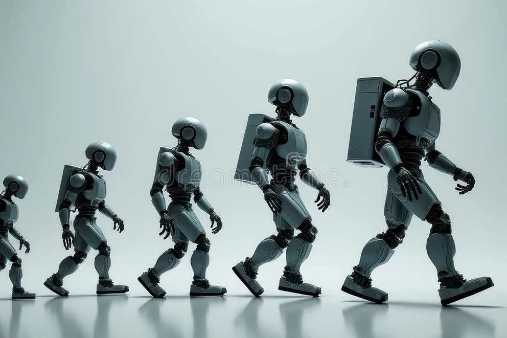 Robotics Evolution Chronicles Stock Illustration - Illustration of ...