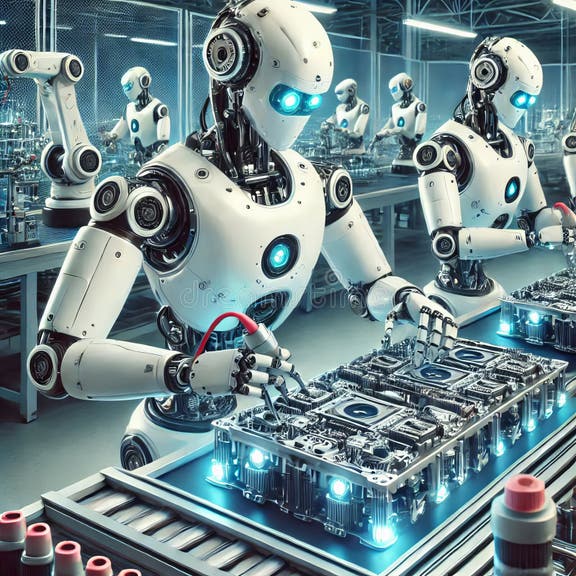 Robotics Factory Robots Assembling Products with Efficiency and Stock Illustration ...