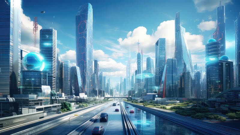 Robotics Future Electronic Background Stock Illustration - Illustration ...