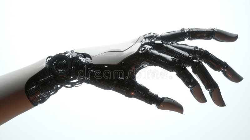 Robotics Hand Interacting with Futuristic Tech Designs for Smart ...