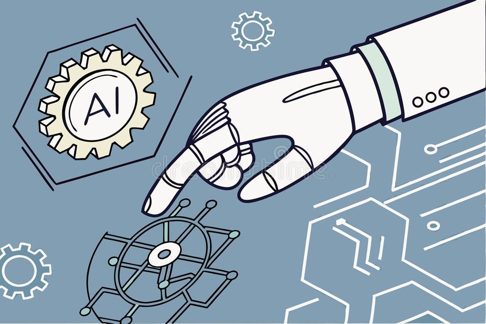 Robotics Hand Touching an AI Icon, Generative Artificial Intelligence ...