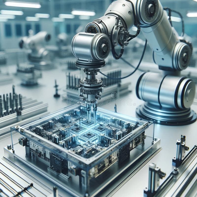 Robotics in High-Tech Precision Manufacturing Stock Photo - Image of ...
