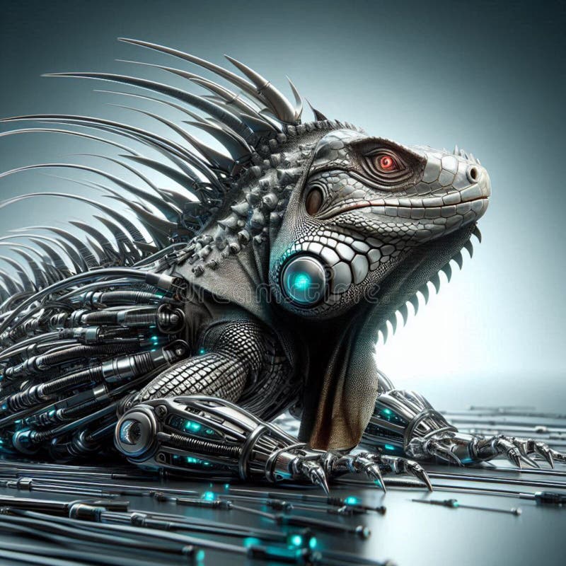 Robotics Iguana Made from Steel Looks Modern Andfuturistic Stock Image ...