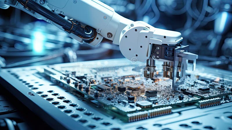 Robotics Information Technology White Stock Illustration - Illustration ...