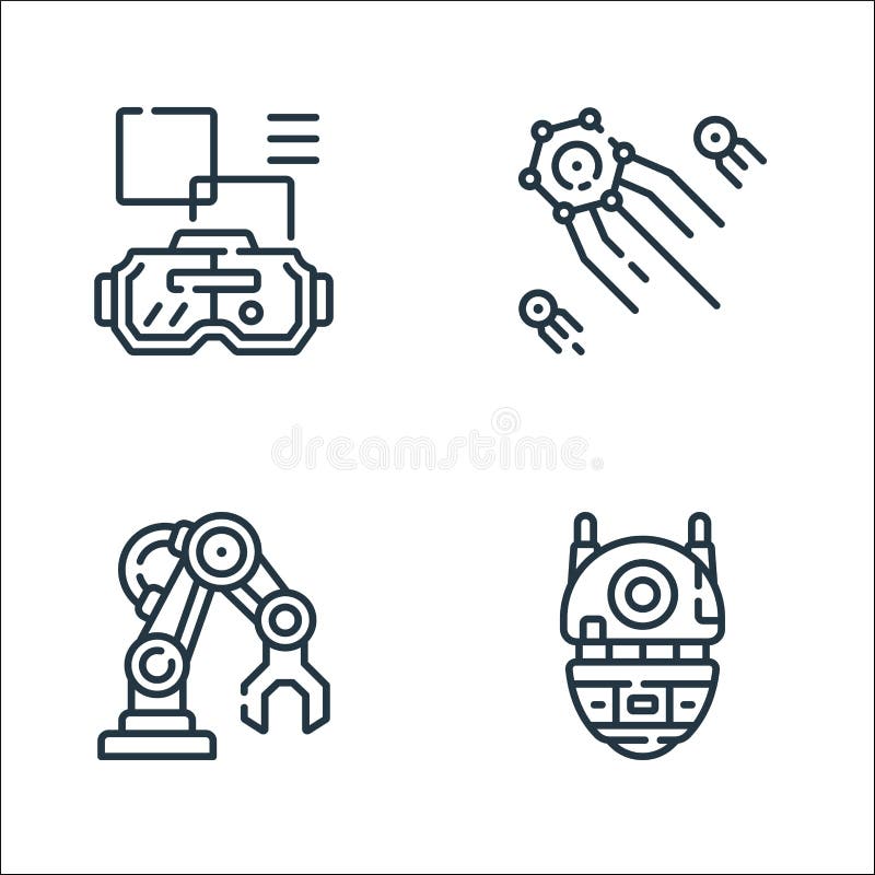 Robotics Line Icons Signs Set. Design Collection of Robotics ...