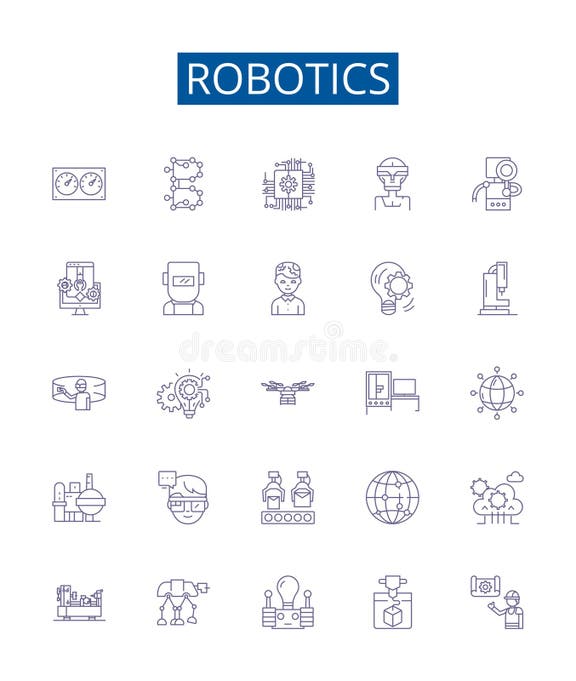 Robotics Line Icons Signs Set. Design Collection of Robotics ...