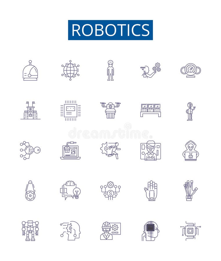 Robotics Line Icons Signs Set. Design Collection of Robotics ...