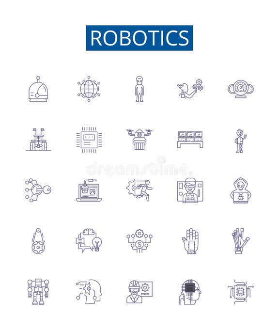 Robotics Line Icons Signs Set. Design Collection of Robotics ...