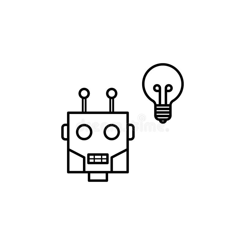Robotics Binary Code Outline Icon Signs And Symbols Can Be Used For Web Logo Mobile App Ui