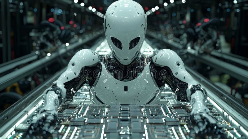 Robotics in Microelectronics Manufacturing Process Stock Illustration ...