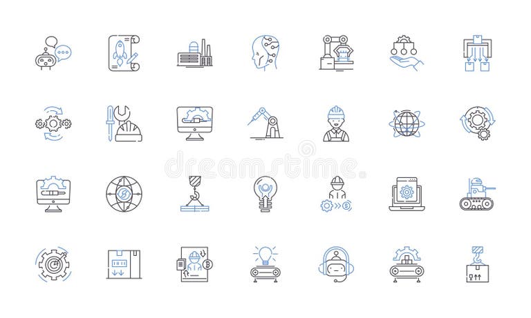 Robotics Line Icons Collection. Automation, Mechanics, AI, Sensors, Circuitry, Programming ...