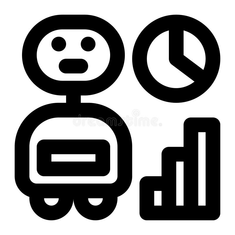 Robot Analysis, Research Outline Icon Stock Image - Illustration of ...