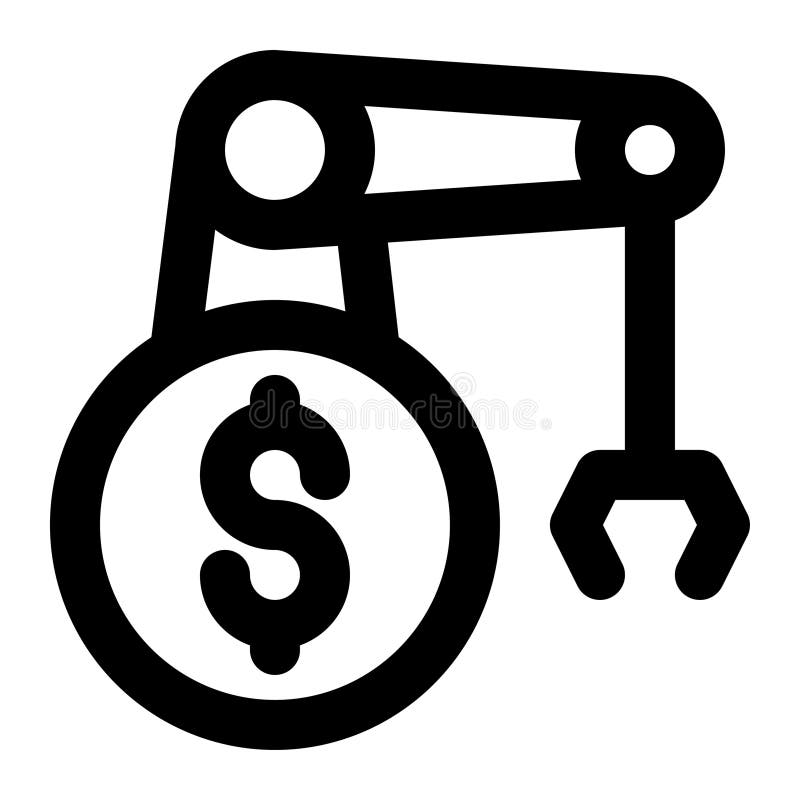 Robot Cost, Price Outline Icon Stock Image - Illustration of mobile ...