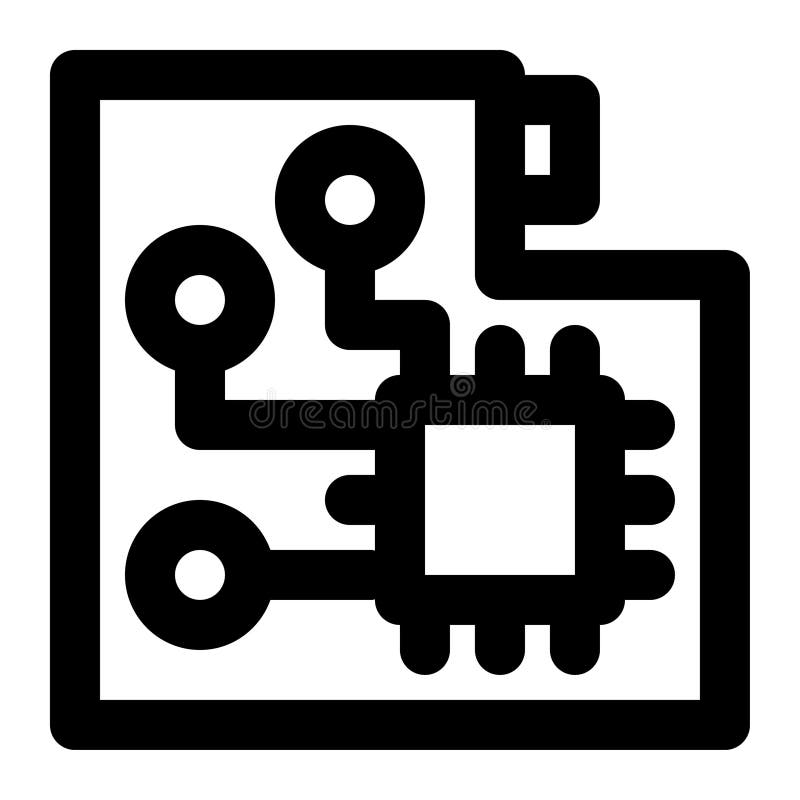 Circuit Board, Electronic Outline Icon Stock Image - Illustration of ...