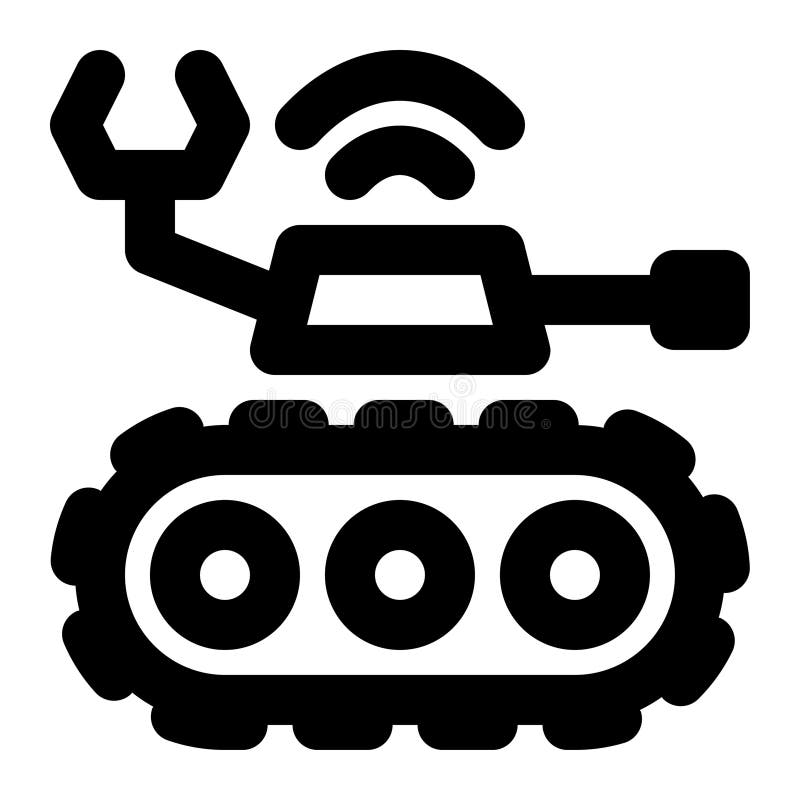 Military Robot, Tank Outline Icon Stock Image - Illustration of mobile ...