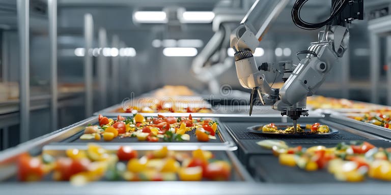 Robotics Revolutionizing Food Processing Automation in Action Stock ...