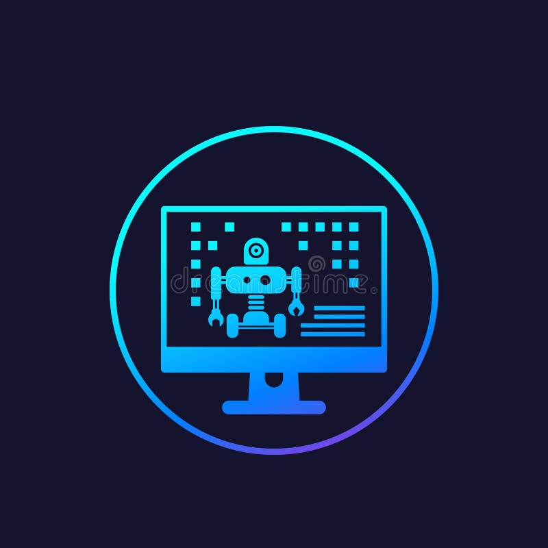 Robotics, Robot Programming Icon Stock Vector - Illustration of ...
