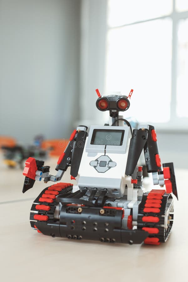 Robotics. Robot on Table Isoalated Close-up Modern Technology Stock ...