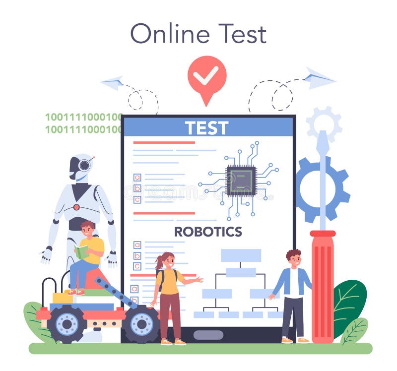 Robotics School Subject Online Service or Platform. Robot Stock Vector ...