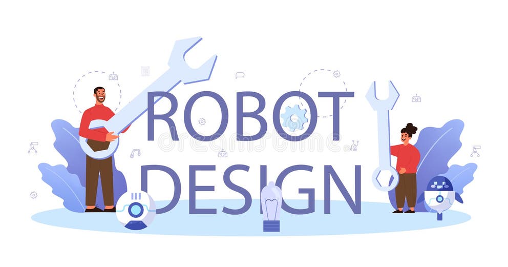 Robotics School Subject Typographic Header Concept. Robot Stock Vector - Illustration of ...