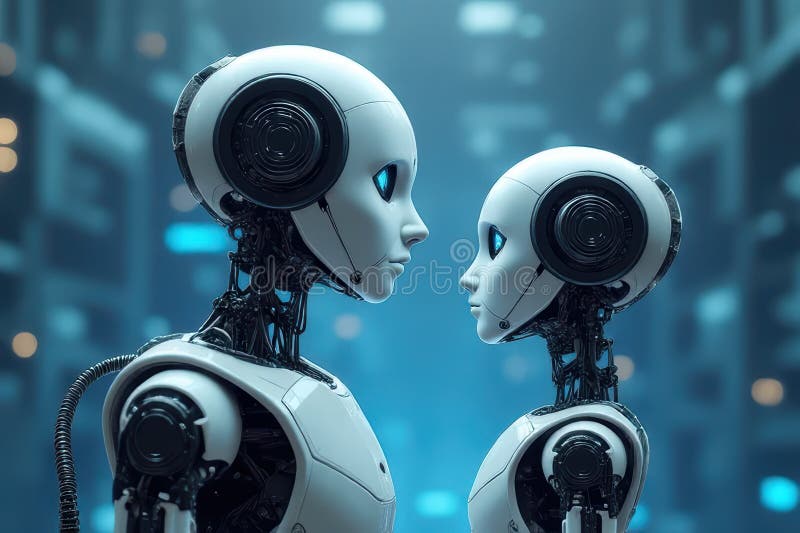 Robotics and Simulation Methods in Machine Learning Stock Illustration ...