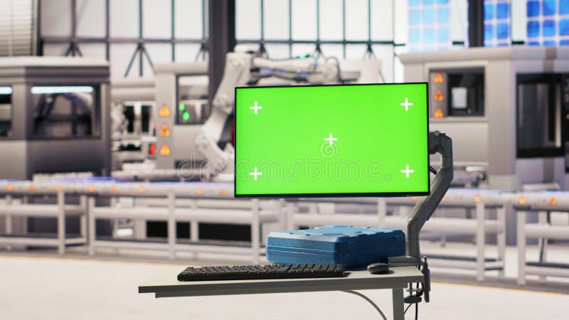 Robotics Software on Mockup Display in Smart Factory Used To Inspect ...