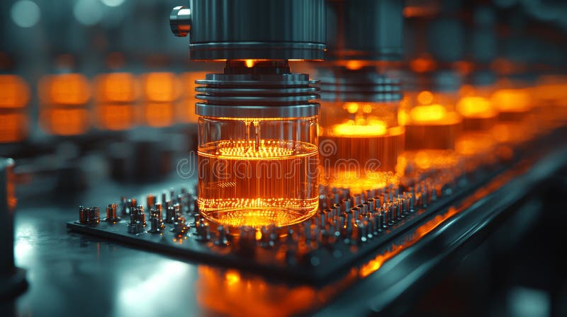 Robotics Soldering Process with Illuminated Components Stock Photo ...