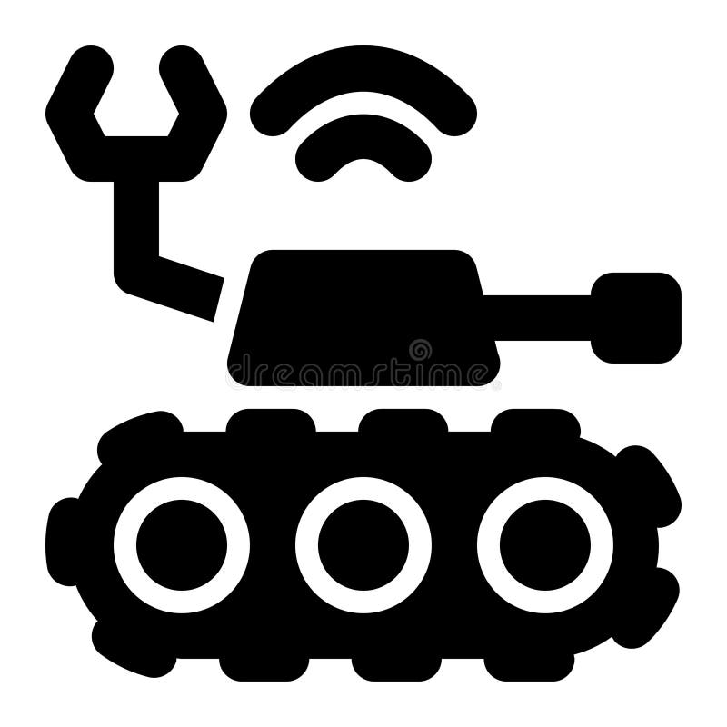 Military Robot Glyph Solid Icon Stock Image - Illustration of tank ...