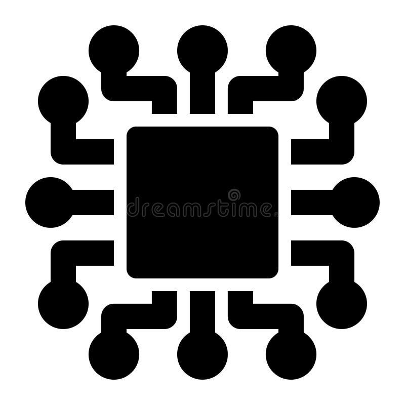 Chip, Microcontroller Glyph Solid Icon Stock Illustration ...
