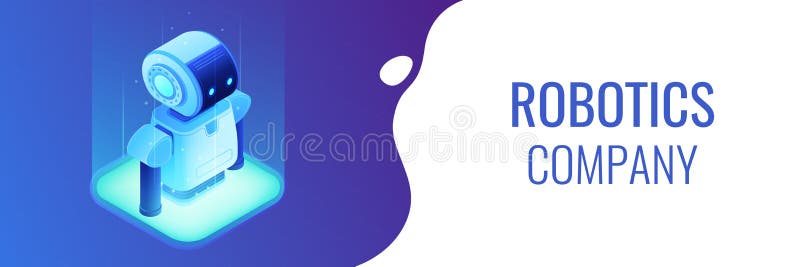 Robotics Technology Isometric 3D Banner Header. Stock Vector ...