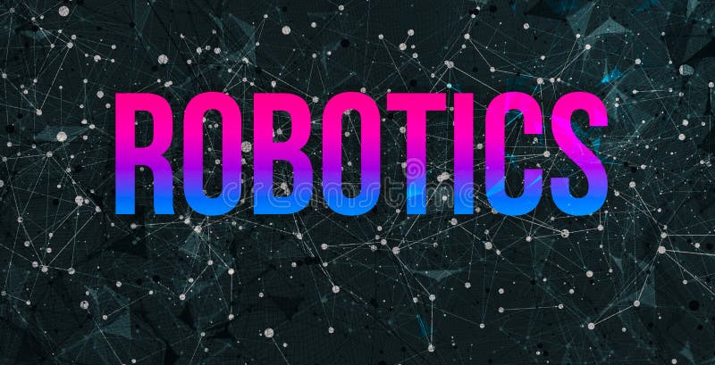 Robotics Theme with Abstract Network Patterns Stock Photo - Image of ...