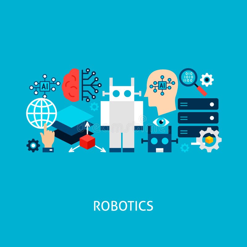 Robotics Vector Concept stock vector. Illustration of circuit - 163830397