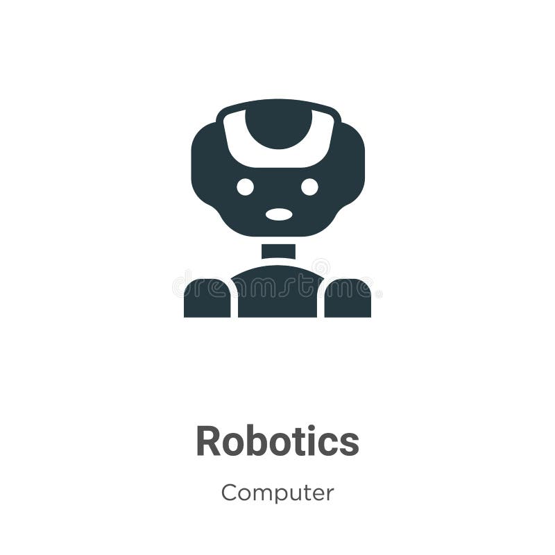 Robotics Vector Icon on White Background. Flat Vector Robotics Icon ...