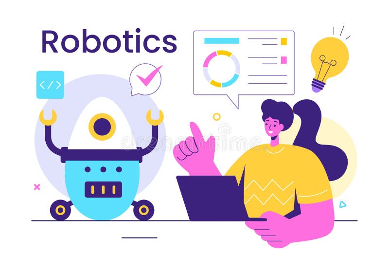 Robotics Vector Illustration of Artificial Intelligence Robots ...