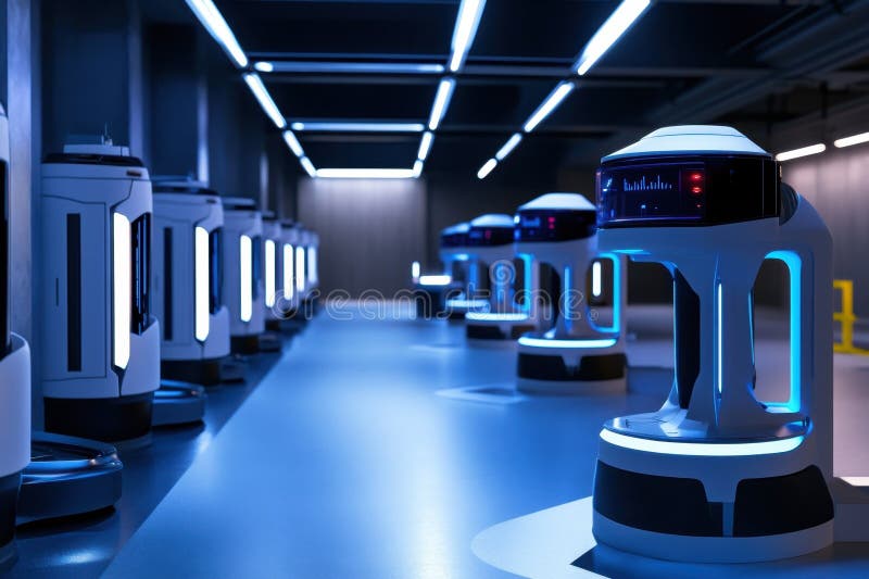 Robotics Warehouse Features Advanced Automated Machines with Vibrant ...