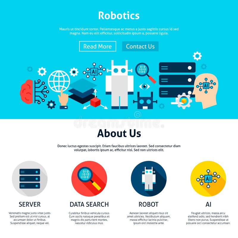 Set Of Robotics Website Landing Page Template, Stages Of Robots ... Set Of Robotics Website Landing Page Template, Stages Of Robots ...