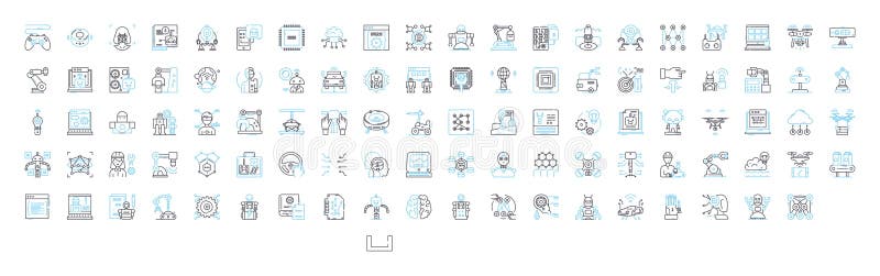 Robotitcs Vector Line Icons Set. Robotics, Automation, AI, Programmable ...
