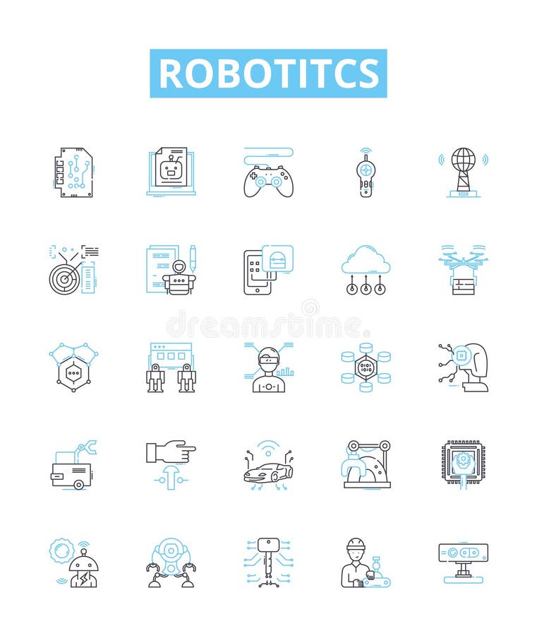 Robotitcs Vector Line Icons Set. Robotics, Automation, AI, Programmable, Machines, Autonomous ...
