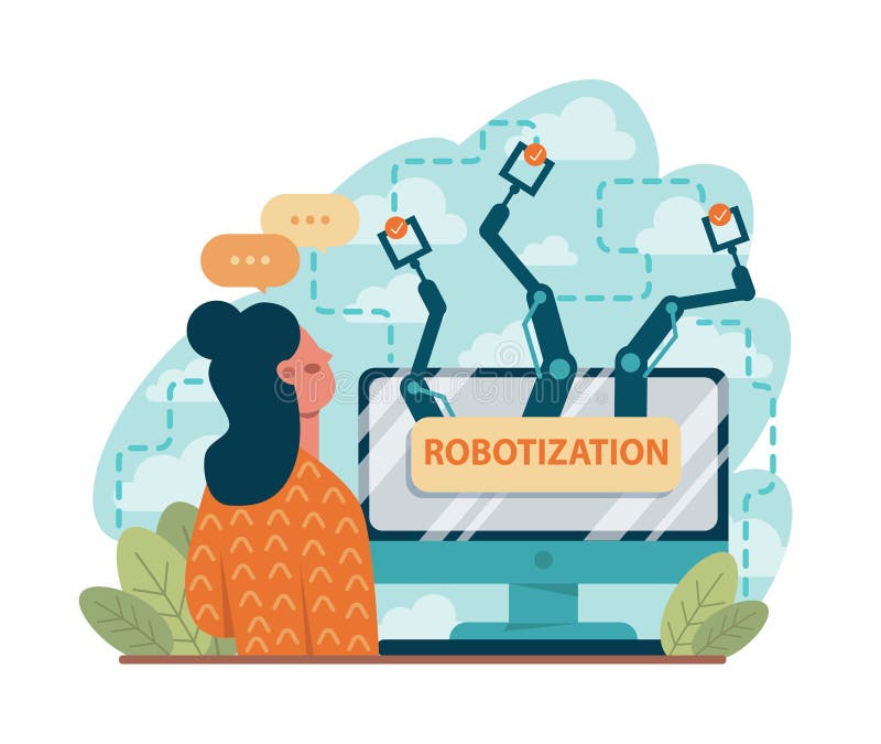 Robotization Concept. Artificial Intelligence As a Part of Human Stock ...