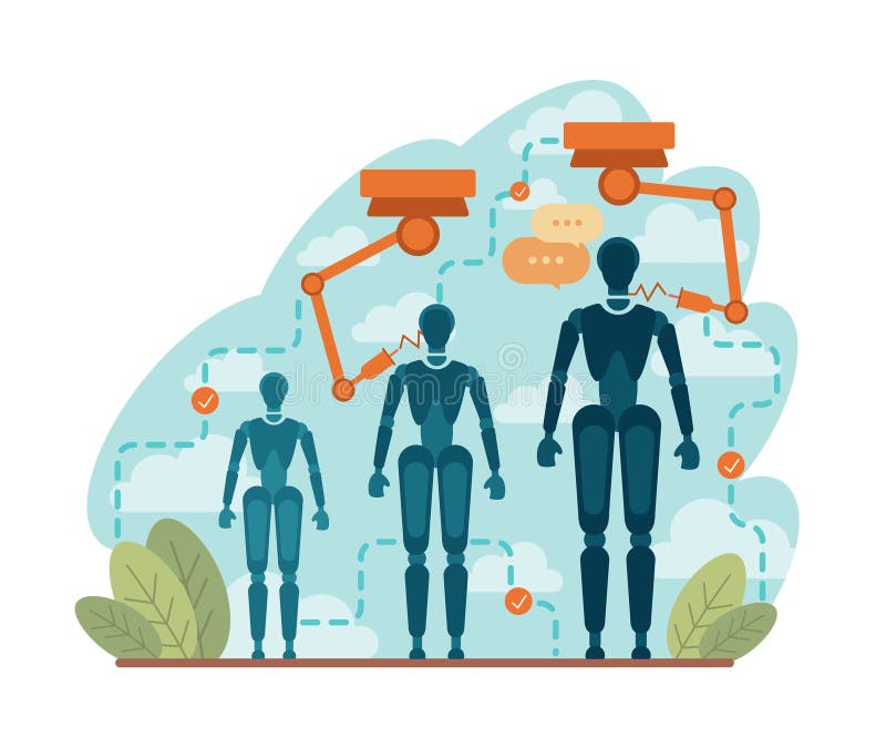 Robotization Concept. Artificial Intelligence As a Part of Human Stock ...