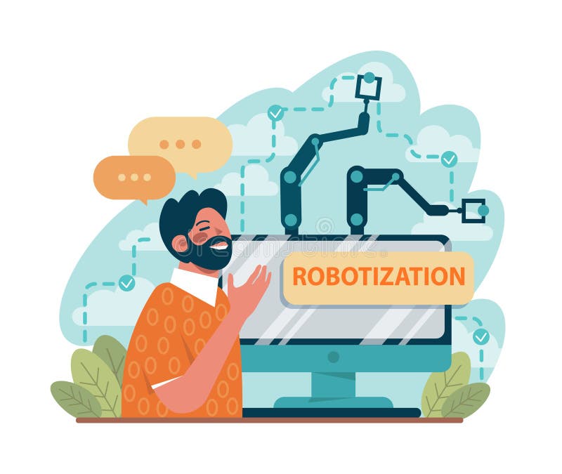 Robotization Concept. Artificial Intelligence As a Part of Human Stock ...