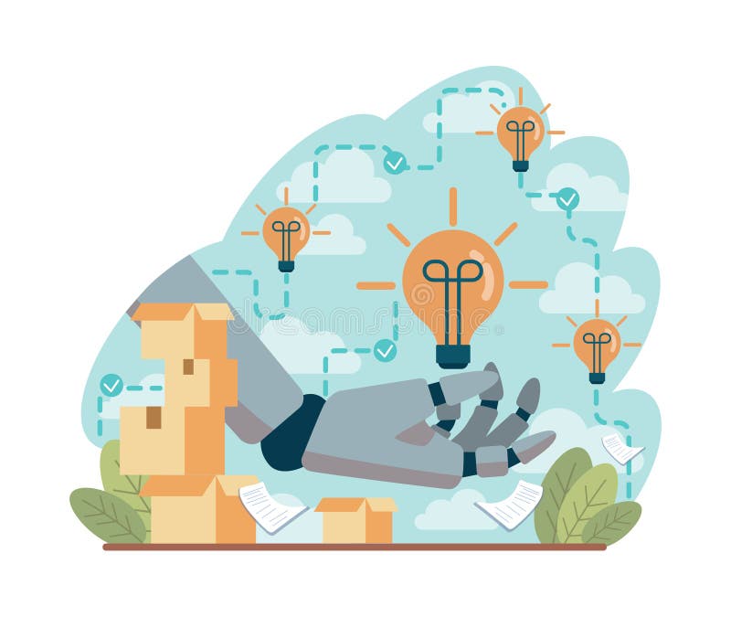 Robotization Concept. Artificial Intelligence As a Part of Human Stock ...